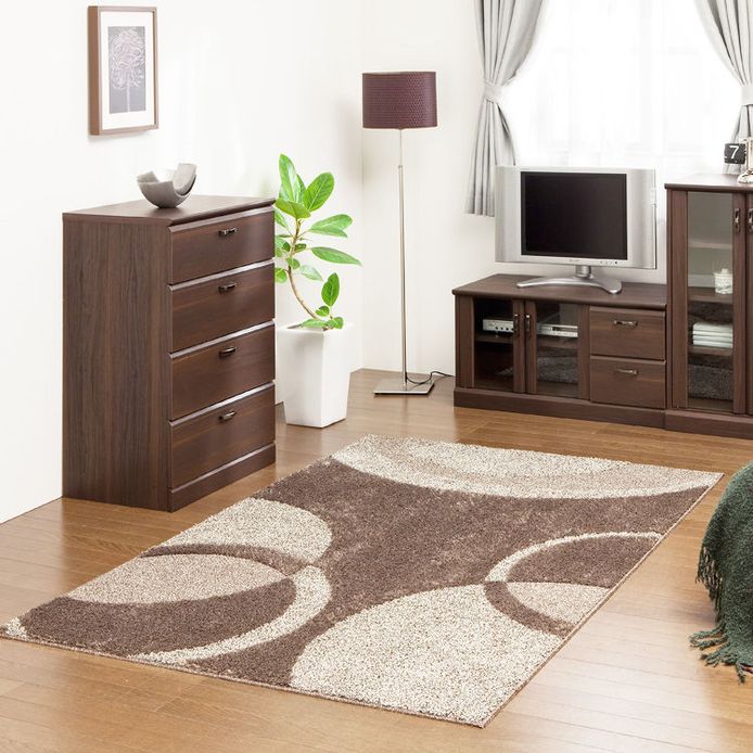 ラグマット(アイボリー/ブラウン)抗菌済みのLサイズで床暖房対応 | 【公式】LOWYA(ロウヤ) 家具･インテリアのオンライン通販