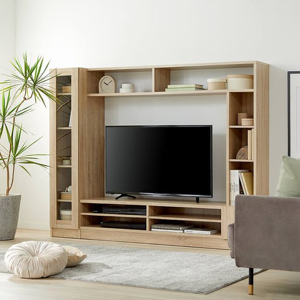 壁面収納付テレビ台 木製 強化ガラス使用 [幅180] | 【公式】LOWYA(ロウヤ) 家具･インテリアのオンライン通販