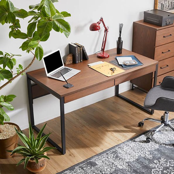 ヴィンテージ風でおしゃれな木製パソコン・ワークデスク(ブラウン)[幅140] | 【公式】LOWYA(ロウヤ) 家具･インテリアのオンライン通販