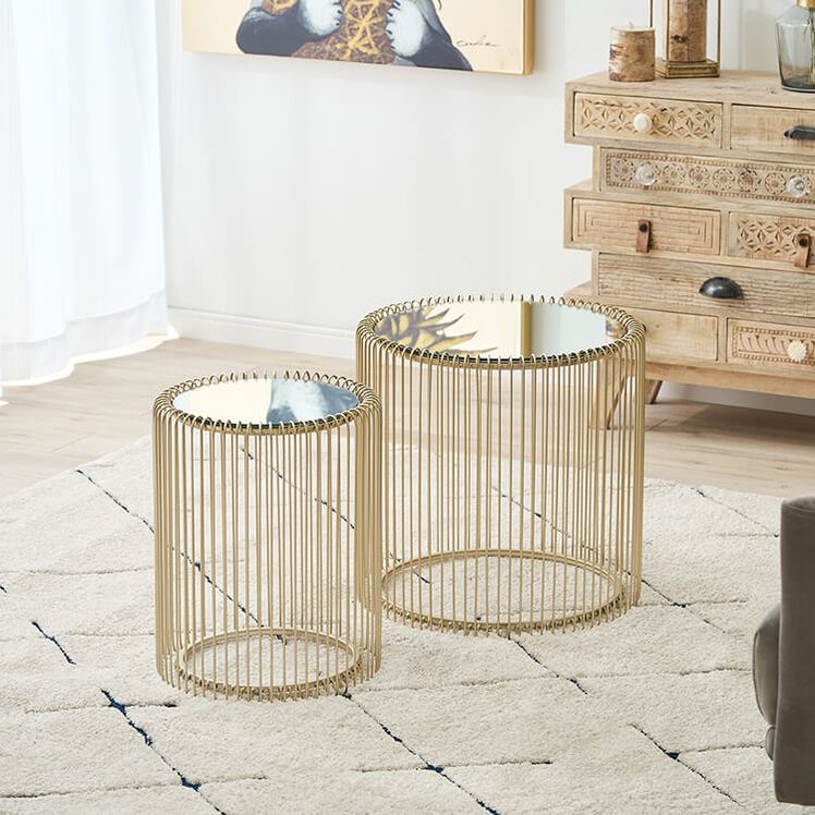 ワイヤーブラス 2set サイドテーブル 丸テーブル KARE | 【公式】LOWYA(ロウヤ) 家具･インテリアのオンライン通販