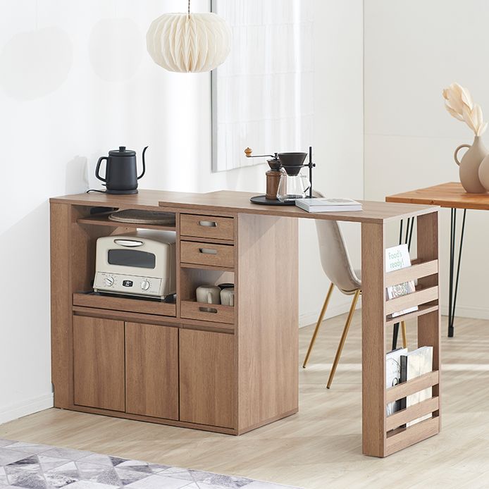 [幅99-170]伸縮式キッチンカウンター 食器棚 木目調 | 【公式】LOWYA(ロウヤ) 家具･インテリアのオンライン通販