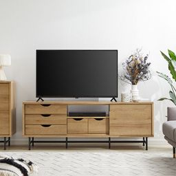 [幅180] ラタン調 テレビ台 木製 スチール脚 組み換え可能 韓国インテリア | 【公式】LOWYA(ロウヤ) 家具･インテリアのオンライン通販