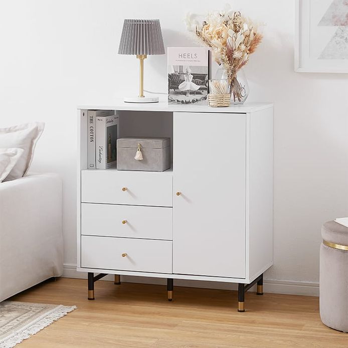 サイドキャビネット サイドボード ホワイト×ゴールド コンパクト [幅73] | 【公式】LOWYA(ロウヤ) 家具･インテリアのオンライン通販