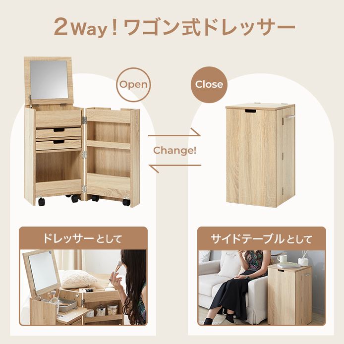 折りたたみ式ドレッサーワゴン [幅38] | 【公式】LOWYA(ロウヤ) 家具･インテリアのオンライン通販