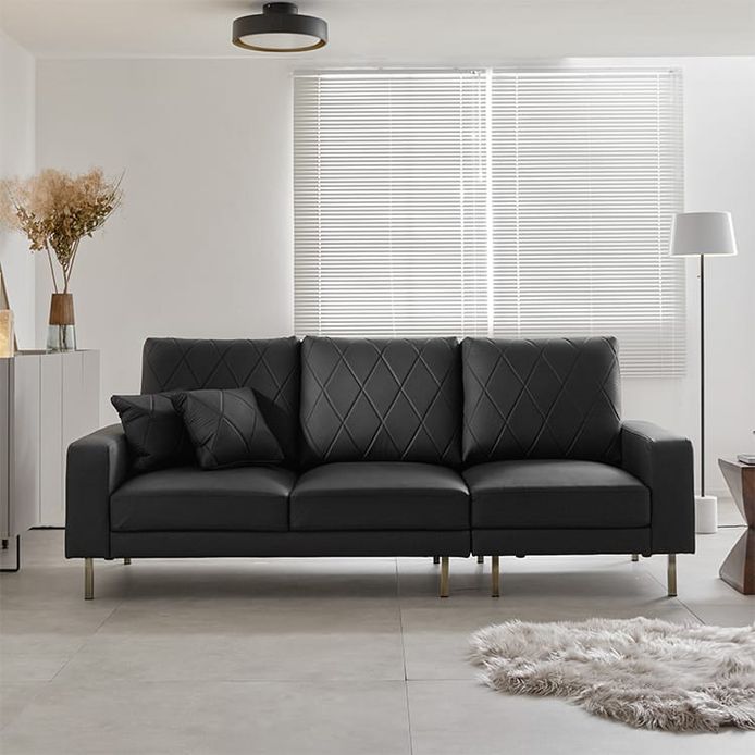 合皮ソファ スチール脚 ソファ単品orオットマン付きが選べる [幅210cm/幅240cm] | 【公式】LOWYA(ロウヤ) 家具･インテリアのオンライン通販