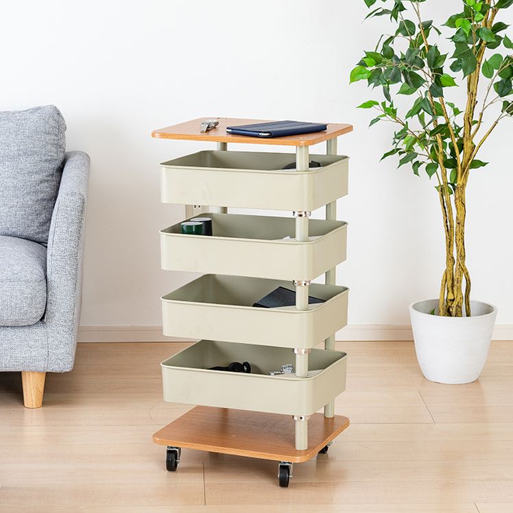 回転トレイ キャスター付きキッチンワゴン4段 | 【公式】LOWYA(ロウヤ) 家具･インテリアのオンライン通販